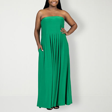 Click here for 24seven Comfort Apparel Plus Size Strapless Maxi D... prices