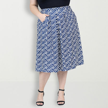 Click here for Plus Size 24/7 Comfort Apparel Geo Met A-Line Midi... prices