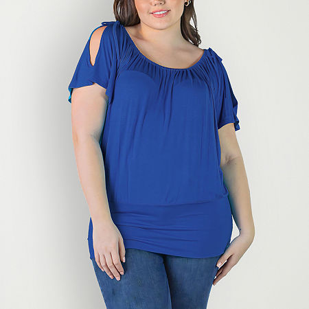 Click here for 24seven Comfort Apparel Plus Size Short Sleeve Spl... prices