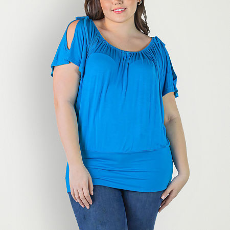 Click here for 24seven Comfort Apparel Plus Size Short Sleeve Spl... prices