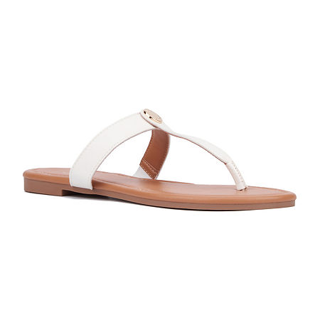 Womens Adonia Flat Sandal - White