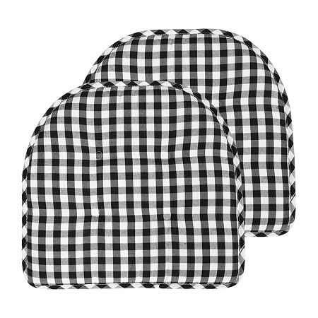 Sweet Home Collection Checkered Memory Foam Chair Pads