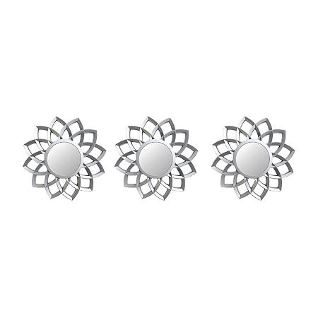 Click here for Northlight 10 Matte Silver Arched Floral Round Wal... prices