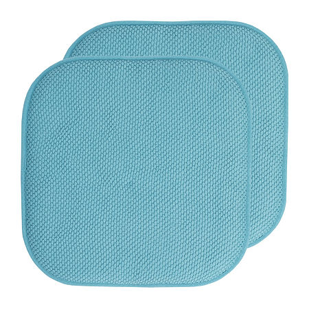 Sweet Home Collection Honeycomb Memory Foam No Slip Back 16 x 16 Chair Pad Cushion  One Size  Blue