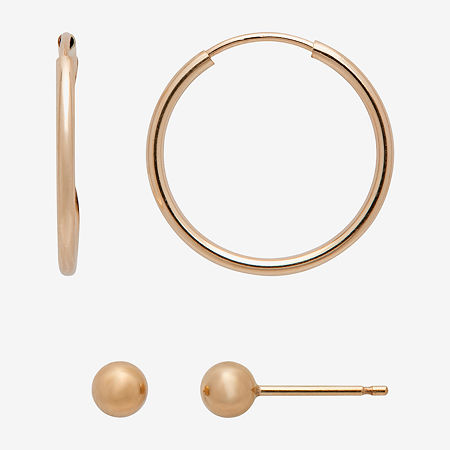 Click here for Gold Theory Womens Round 2 Pair Earring Set  One S... prices