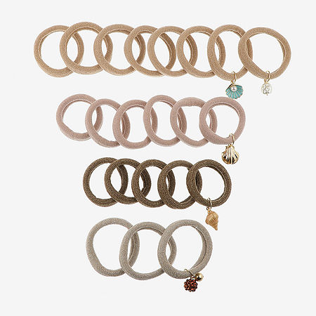 Click here for Bijoux Bar 22-pc. Shell Hair Ties  One Size  Multi... prices