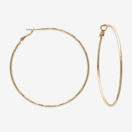 Click here for Bold Elements Gold Tone Womens 2.3mm Hoop Earrings... prices