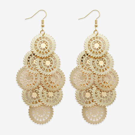 Click here for Bold Elements Gold Tone Womens Drop Earrings  One... prices