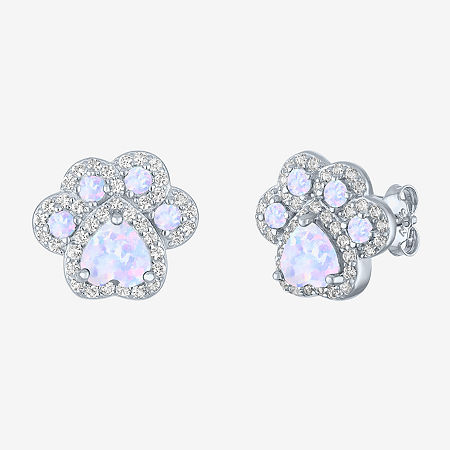 Click here for Paw Print Lab Created White Opal Sterling Silver 4... prices