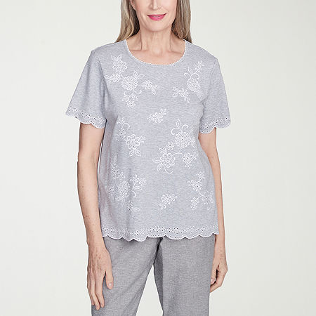 Click here for Alfred Dunner Crystal Springs Womens Crew Neck Sho... prices