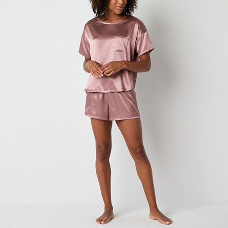 Click here for Ambrielle Womens Satin Crew Neck Short Sleeve 2-pc... prices