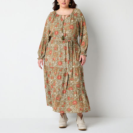 Click here for Frye and Co. Womens Plus Long Sleeve Floral Maxi D... prices