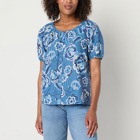 Click here for St. Johns Bay Womens Round Neck Short Sleeve Blous... prices
