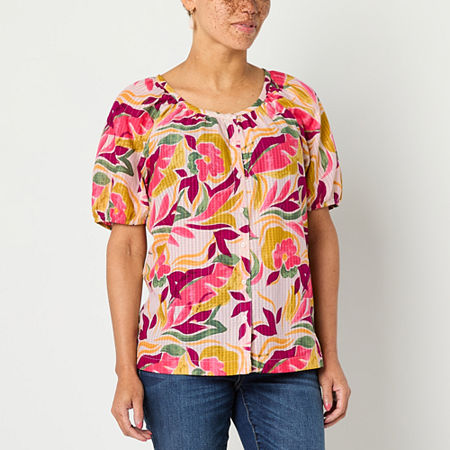 Click here for St. Johns Bay Womens Round Neck Short Sleeve Blous... prices