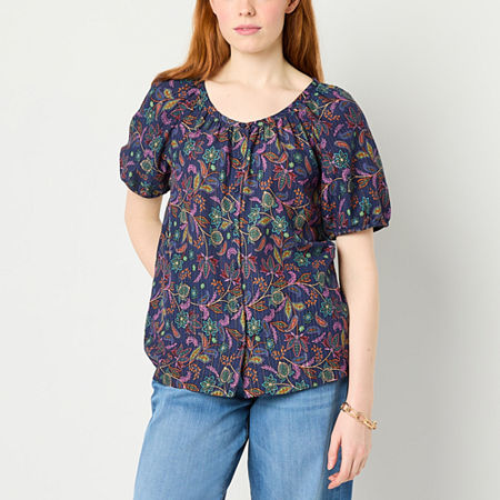 Click here for St. Johns Bay Womens Round Neck Short Sleeve Blous... prices