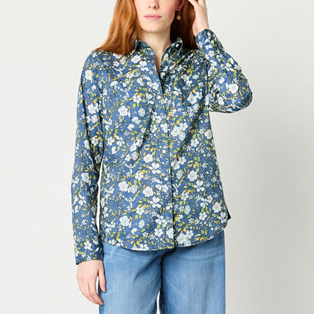 Click here for St. Johns Bay Womens Long Sleeve Cuffed Sleeve Reg... prices