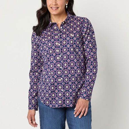 Click here for St. Johns Bay Womens Long Sleeve Cuffed Sleeve Reg... prices