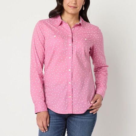 Click here for St. Johns Bay Womens Long Sleeve Cuffed Sleeve Reg... prices