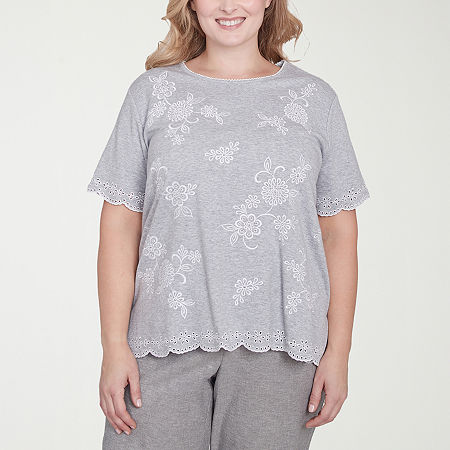 Click here for Alfred Dunner Crystal Springs Womens Plus Crew Nec... prices