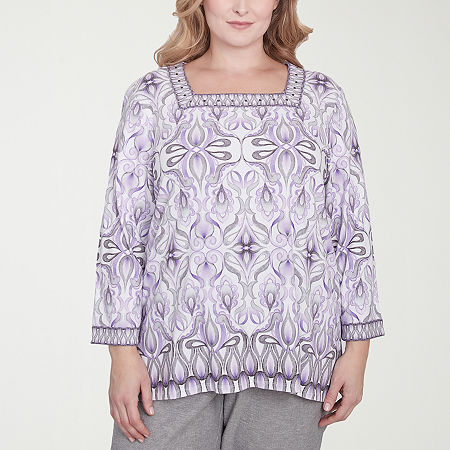 Click here for Alfred Dunner Crystal Springs Womens Plus Square N... prices