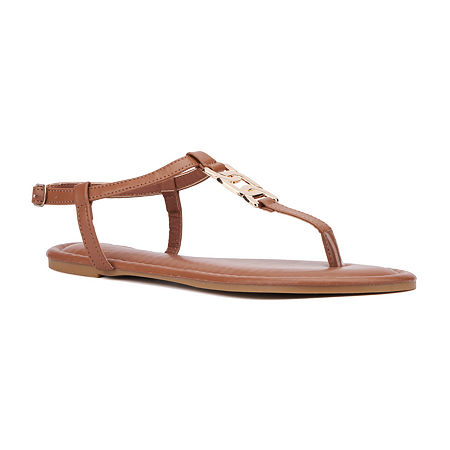 Click here for New York & Company Womens Kaia T-Strap Flat Sandal... prices