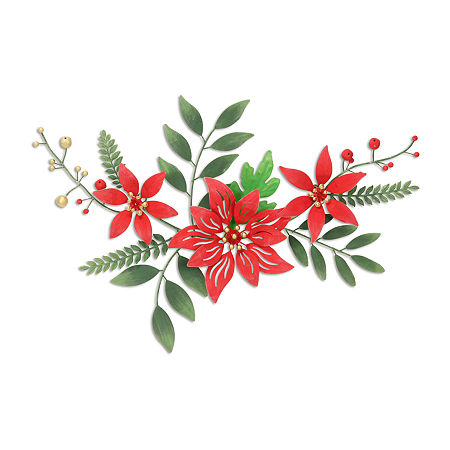 Click here for Cheungs Poinsettia Flowers Metal Wall Art  One Siz... prices