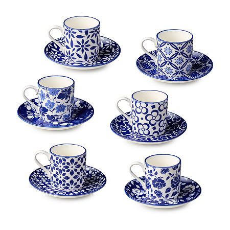 Certified International Madison Espresso Cups and Saucers  Set of 6 - Miscellaneous