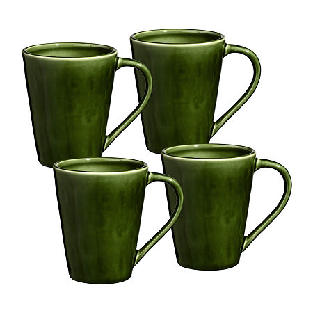 Certified International Verde Mugs  Set of 4 - Green
