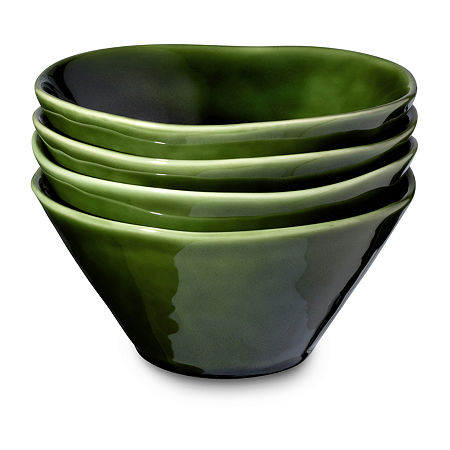 Certified International Verde Ice Cream Bowls  Set of 4  Service for 4 - Green