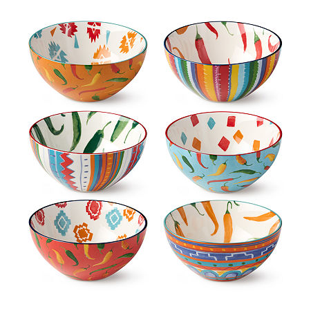 Certified International Caliente All-Purpose Bowls  Set of 6  Service for 6 - Miscellaneous