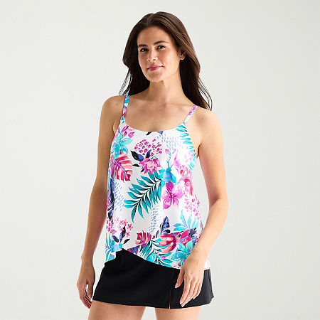 Click here for Sonnet Shores Womens Lined Tropical Leaf Tankini S... prices
