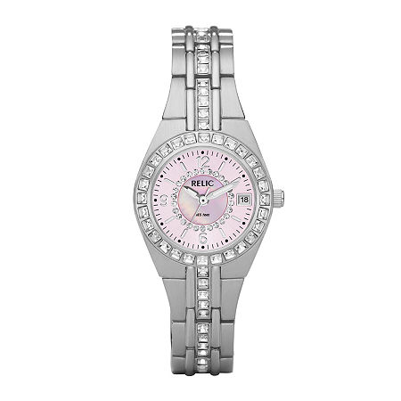 Click here for Womens RELIC by Fossil Queens Court Silver-Tone Wa... prices