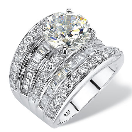 Click here for DiamonArt Womens White Cubic Zirconia Platinum Ove... prices