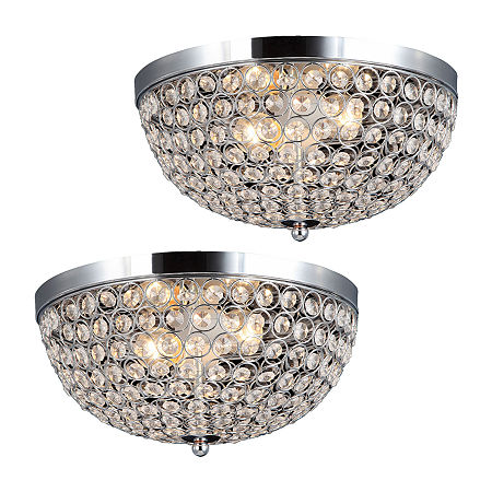 Click here for Elegant Designs 2 LT Elipse Crystal Flush Mount 2P... prices