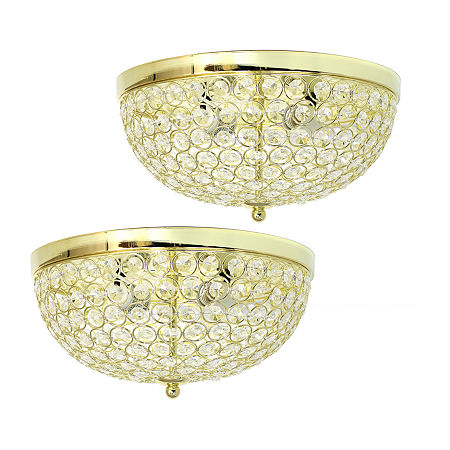 Click here for Elegant Designs 2 LT Elipse Crystal Flush Mount 2P... prices