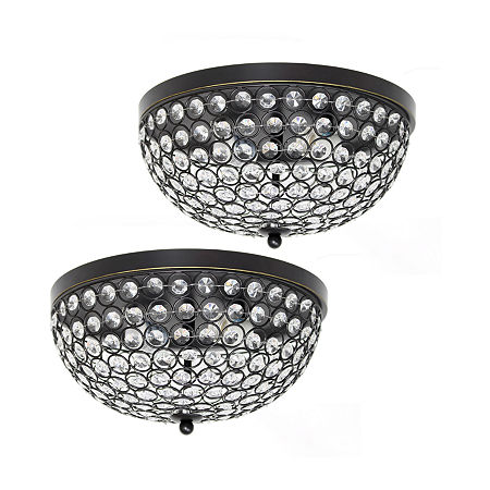 Click here for Elegant Designs 2 LT Elipse Crystal Flush Mount 2P... prices
