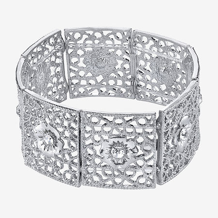 Click here for 1928 Womens Flower Stretch Bracelet  One Size  Whi... prices