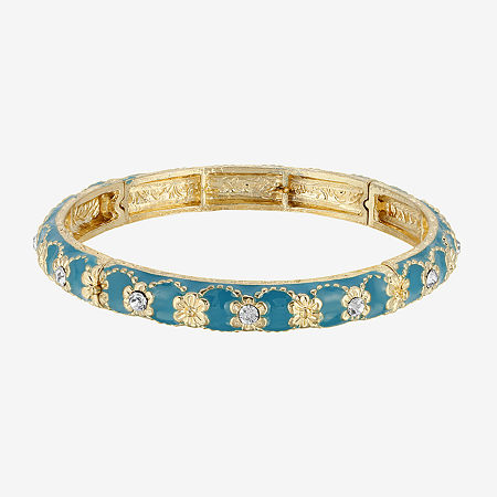 Click here for 1928 Gold Tone Womens Crystal Stretch Bracelet  On... prices