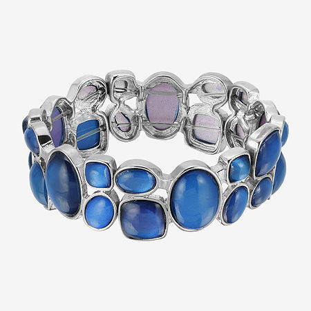 Click here for 1928 Silver Tone Womens Blue Stretch Bracelet  One... prices