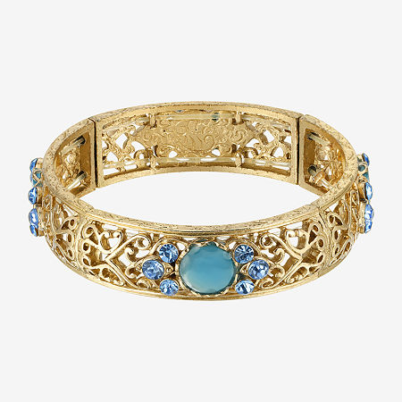 Click here for 1928 Gold-Tone Womens Blue Mother Of Pearl Stretch... prices