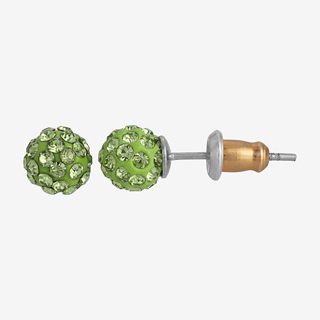 Click here for 1928 Green 1/4 Inch Round Stud Earrings  One Size... prices