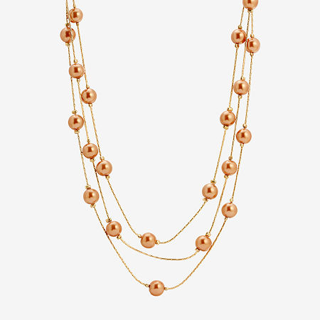 Click here for 1928 Gold-Tone Womens Brown 16 Inch Strand Necklac... prices