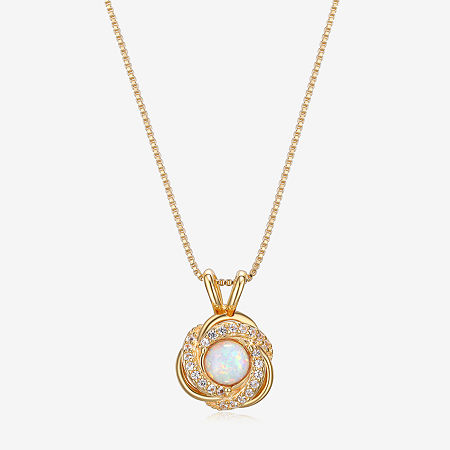 Click here for Womens Lab Created White Opal 18K Gold Over Silver... prices