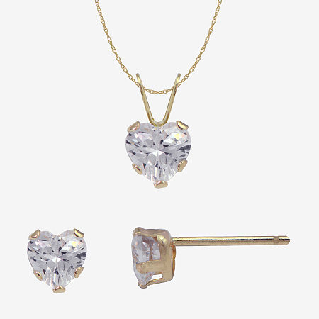 Click here for Womens Cubic Zirconia 10K Gold Heart 2-pc. Jewelry... prices