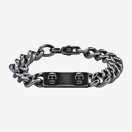 Click here for Mens Stainless Steel 9 Inch Solid Curb Skull Id Br... prices