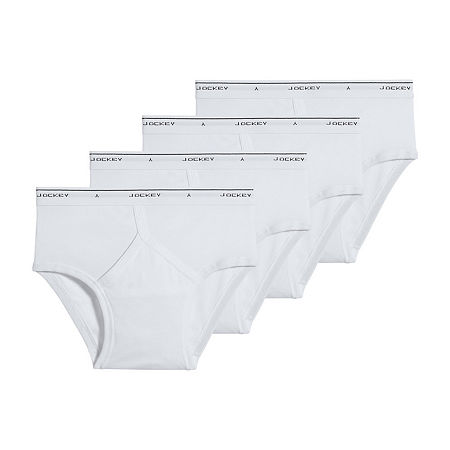 Mens 4-Pack Classic Low-Rise Briefs - White