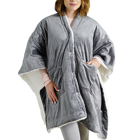 Click here for PureRelief Plush Heated Shawl  One Size  Gray prices