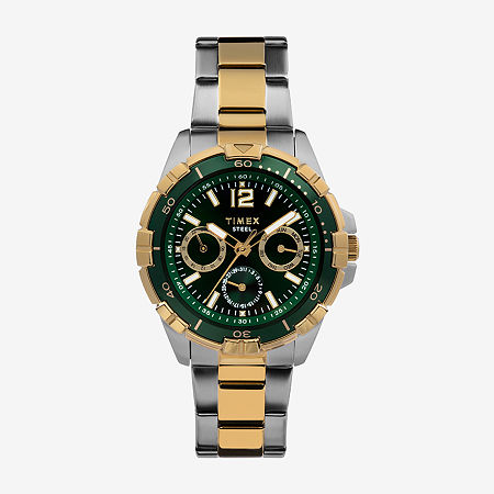 Timex Mens Quartz Analog Premium Dress Stainless Steel Two-Tone Watch 44mm - Two-Tone