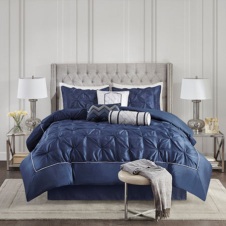 Madison Park Wilma 7-Pc. Comforter Set  King - Navy
