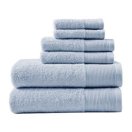 Closeout! Beautyrest Nuage Cotton Lyocell Blend 6 Piece Towel Set - Blue